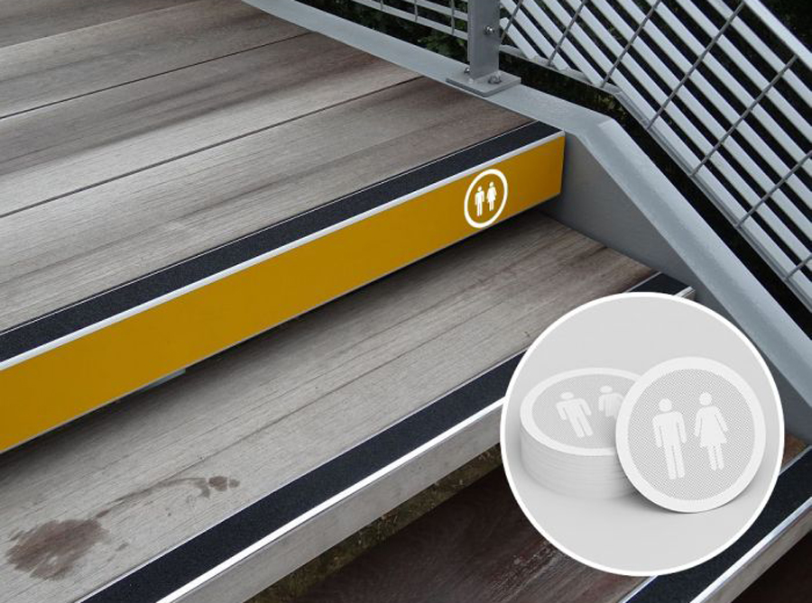 Signaletique PMR - Bandes pour vitres - Handicap - mobilité réduite ...